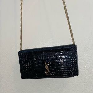 Yves Saint Laurent | Bags | Uptown Chain Wallet In Crocodileembossed ...